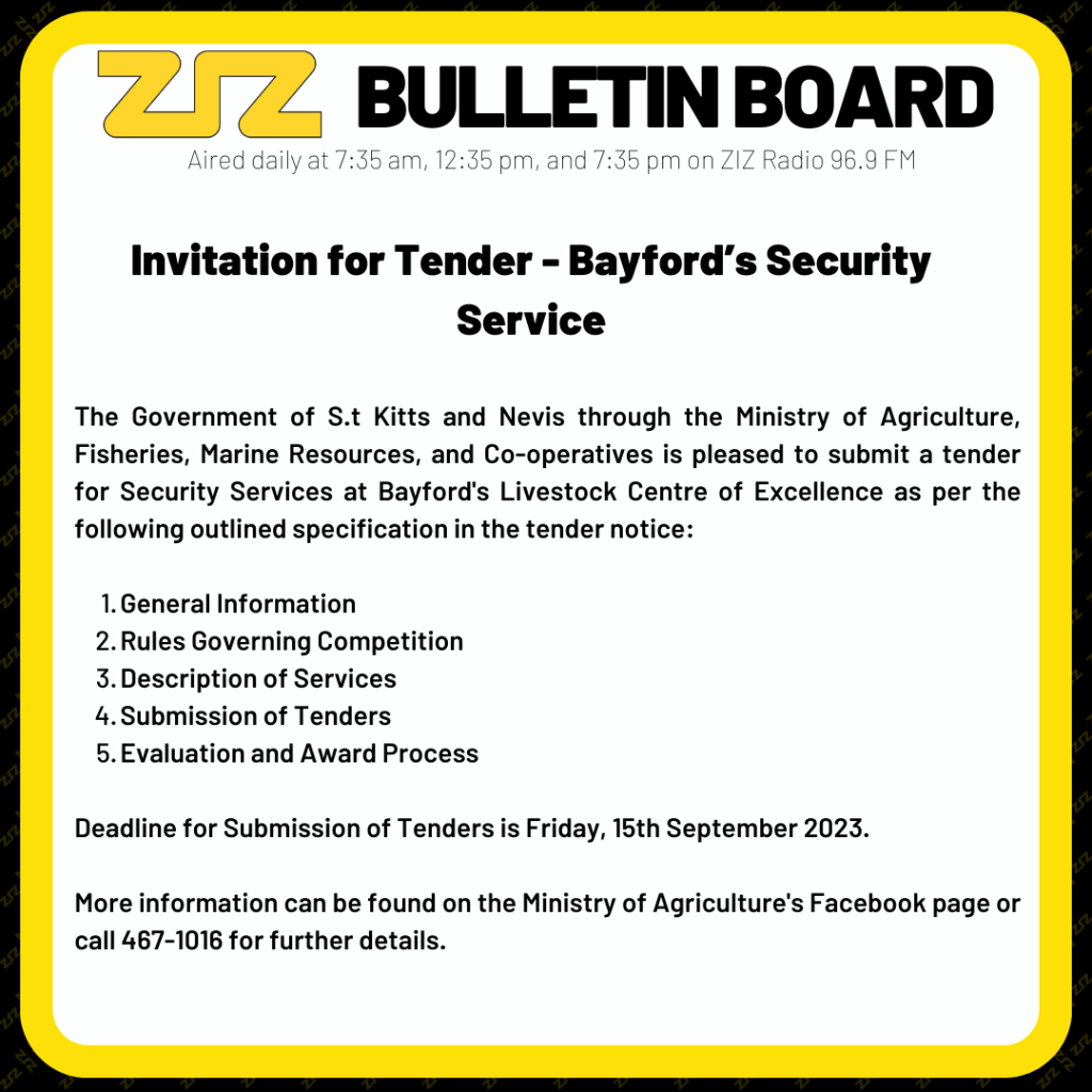 Invitation for Tender – Bayford’s Security Service – ZIZ Broadcasting ...